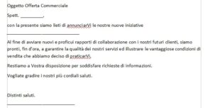 FAC SIMILE OFFERTA COMMERCIALE WORD E PDF