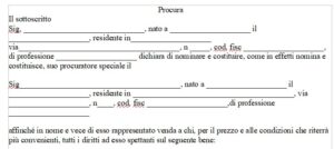 FAC SIMILE PROCURA A VENDERE WORD E PDF