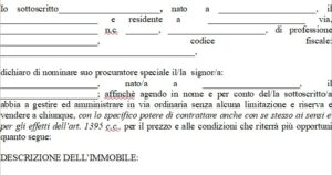 FAC SIMILE PROCURA SPECIALE A VENDERE IMMOBILE WORD E PDF