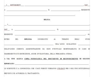 MODELLO DELEGA RITIRO DIPLOMA WORD E PDF