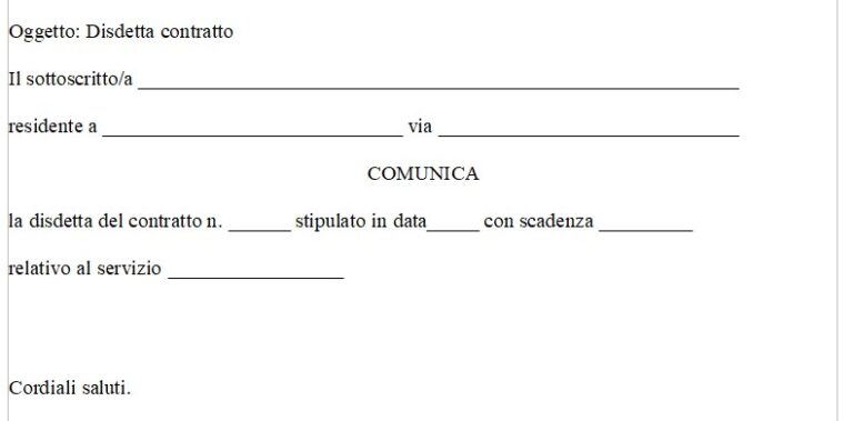 MODULO DISDETTA ITALIAONLINE WORD E PDF EDITABILE