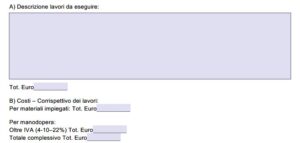 FAC SIMILE PREVENTIVO LAVORI EDILI WORD E PDF