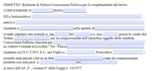 Modello Voltura Permesso di Costruire Word e PDF