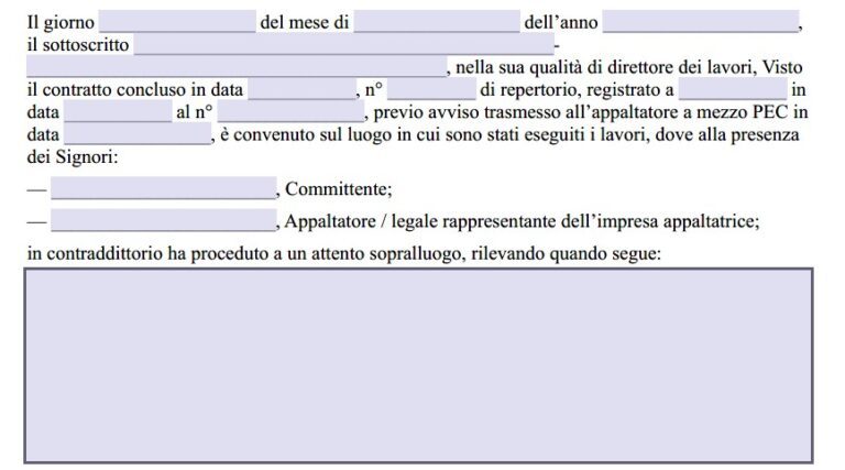 Fac Simile Verbale di Consegna dei Lavori Privati Word e PDF Fac Simile Verbale di Consegna dei Lavori Privati Word e PDF