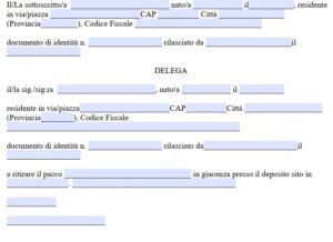 Modulo Delega Ritiro Pacco DHL Word e PDF