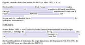 Fac Simile Comunicazione Cambio Proprietario Immobile Locato Word e PDF