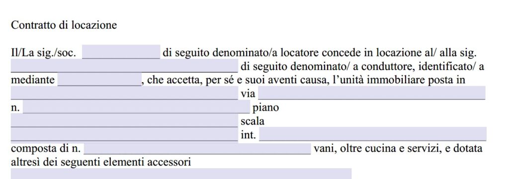 Fac Simile Contratto di Locazione con Clausola Garante Word e PDF