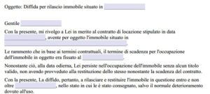 Fac Simile Lettera di Diffida Rilascio Immobile Word e PDF