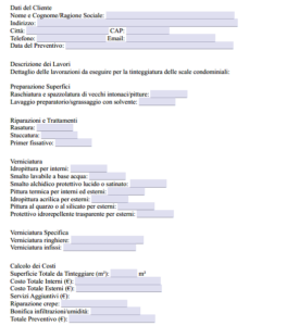 Fac Simile Preventivo Tinteggiatura Scale Condominiali Word e PDF