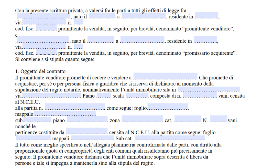 Modulo Compromesso tra Privati Word e PDF