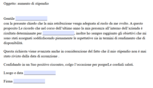 Fac Simile Richiesta Aumento Stipendio Word e PDF