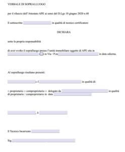 Modello Verbale di Sopralluogo APE Word e PDF