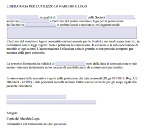 Fac Simile Liberatoria Utilizzo Marchio e Logo Word e PDF