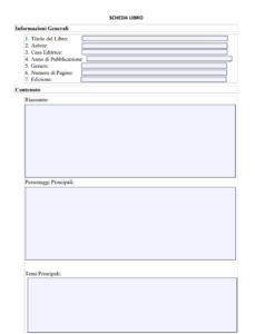 Modello Scheda Libro da Compilare Word e PDF